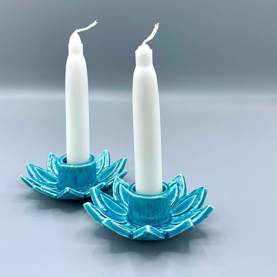 Candlestick Holders, Ceramic Flower Shape Candle Holders, Jewish ...