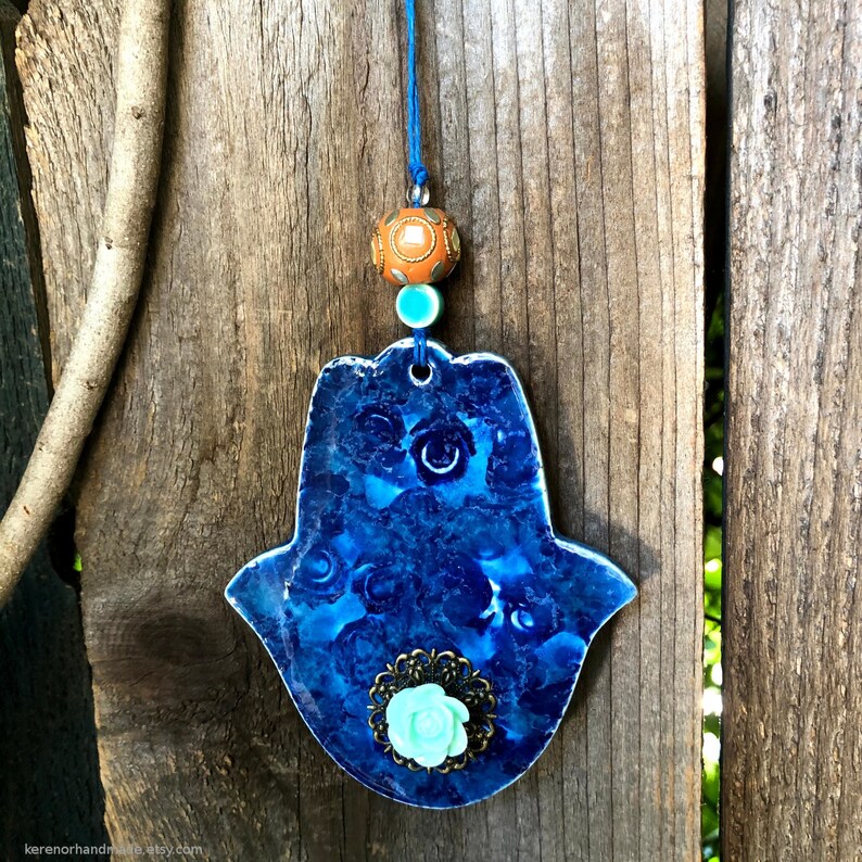 Ceramic Hamsa Hand Ceramic Khamsa Amulet Protection Amulet | Etsy