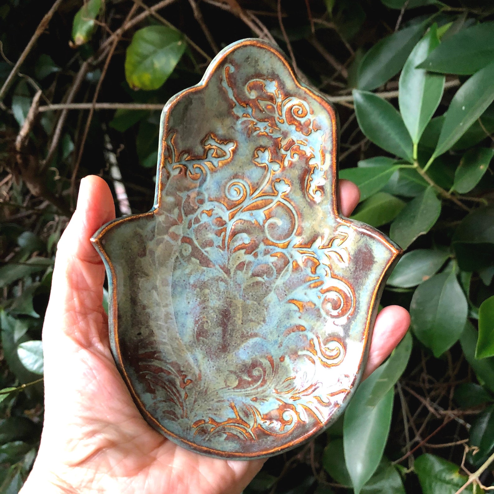 Handmade Ceramic Hamsa Ring Dish Pottery Hamsa Jewelry Dish | Etsy