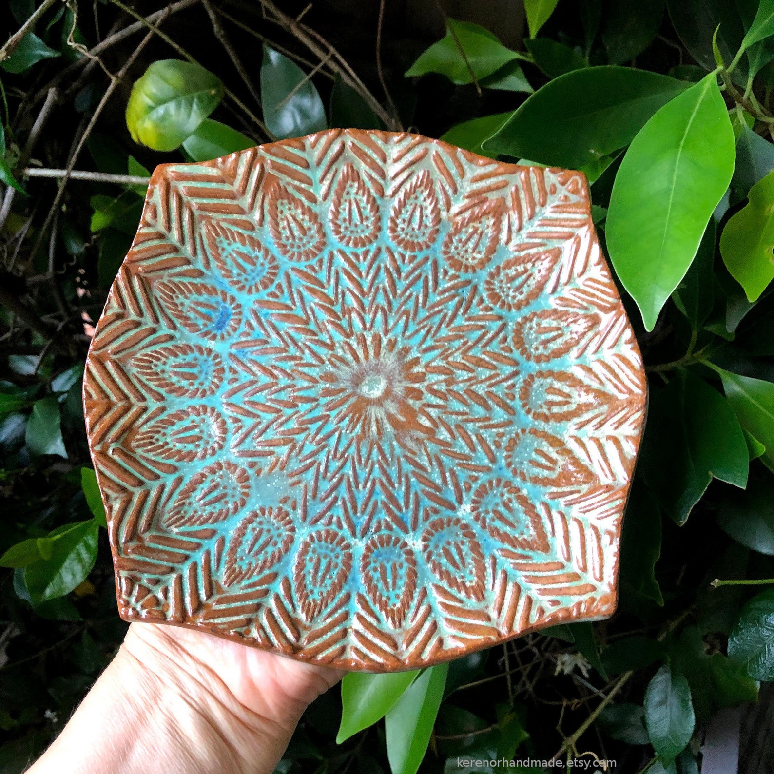 Handmade Ceramic Serving Tray, Ceramic Tray, Stoneware Fruit Platter ...