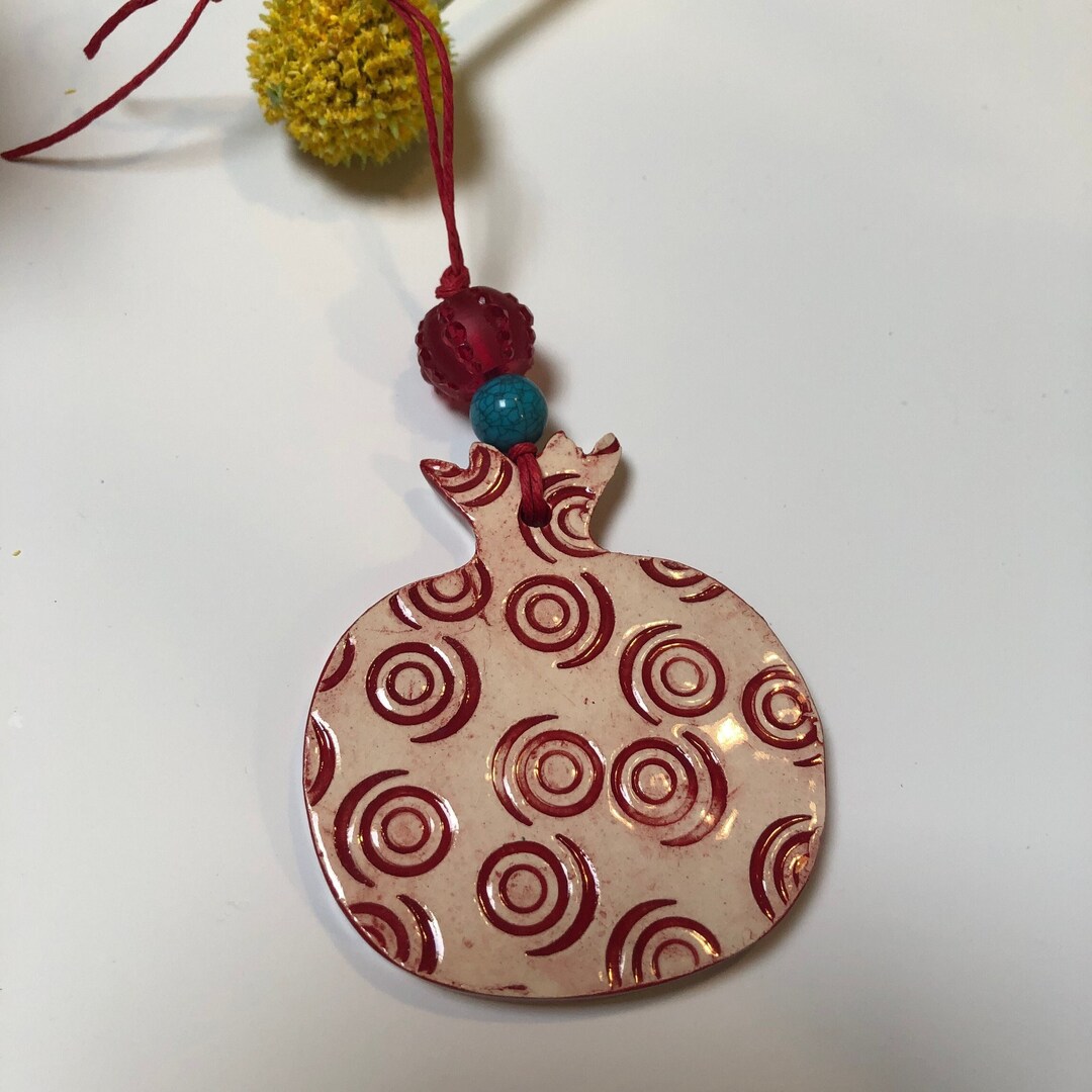 Mediterranean Red Glazed Ceramic Pomegranate, Cultural Symbol of ...