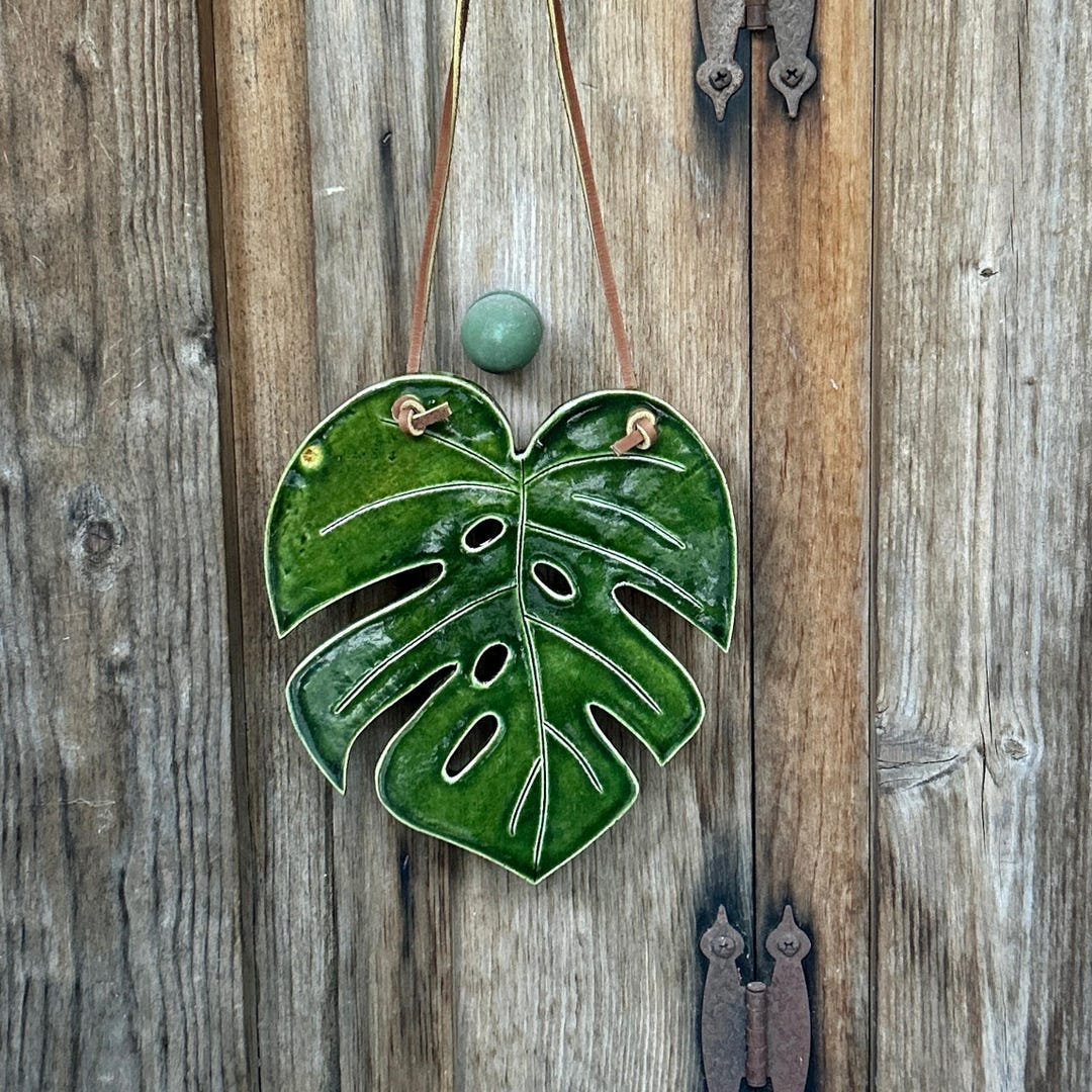 Monstera Decor, Handcrafted Ceramic Monstera Leaf Wall Ornament ...