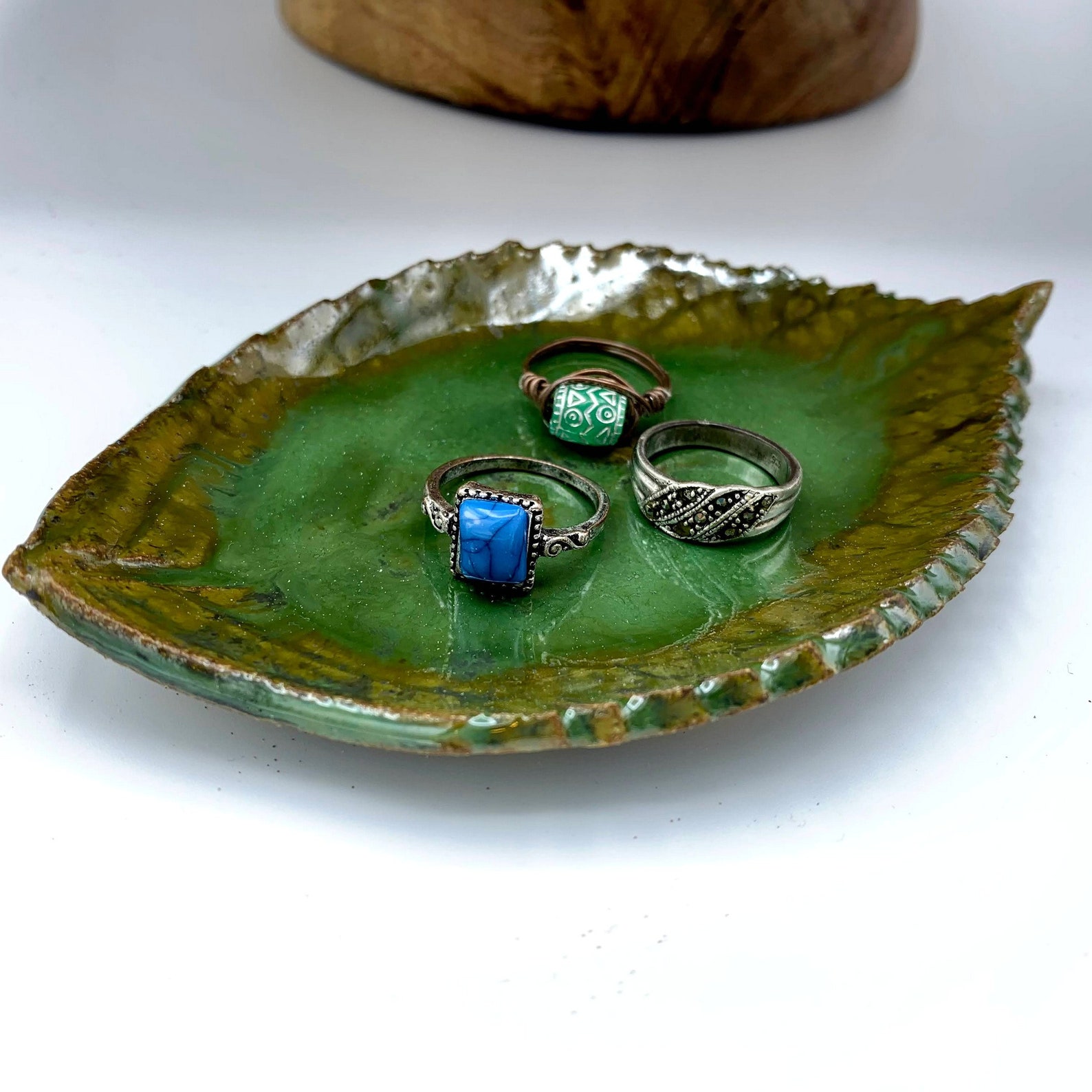 Handmade Real Hydrangea Leaf Ring Dish Ceramic Soap Hydrangea - Etsy