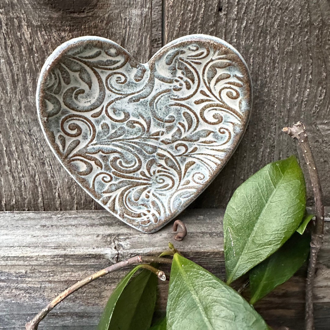 Heart Dish, Heart-shaped Ceramic Bowl, Heart Bowl, Victorian Filigree ...