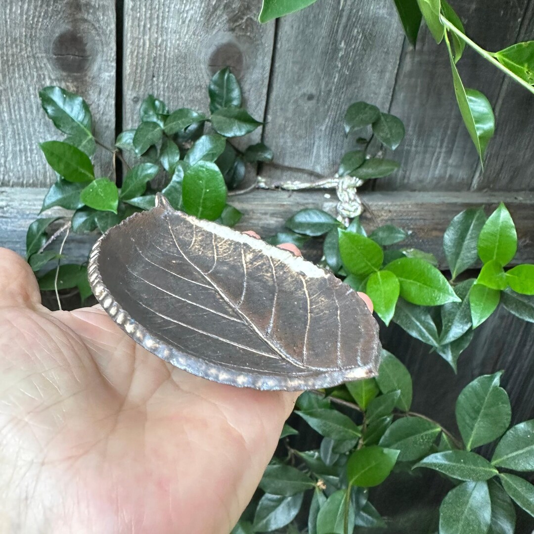 Leaf Dish, Pressed Hydrangea Leaf Pottery Bowl, Jewelry Leaf Dish, Home ...