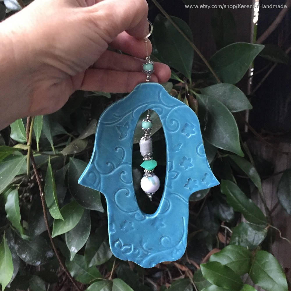 HamsaCeramic Hamsa Hand Ceramic Hamsa Wall Hamsa evil eye | Etsy