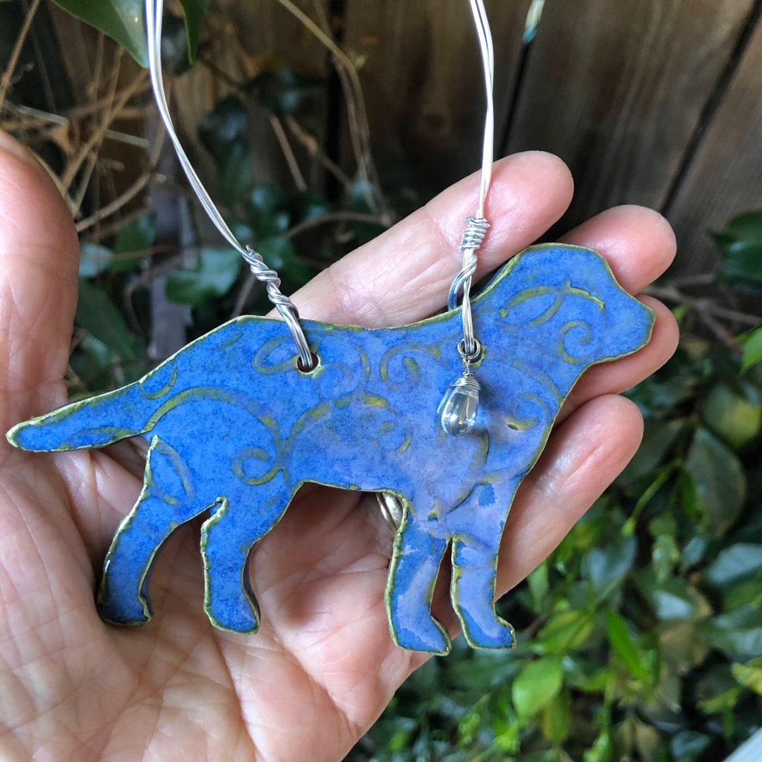 Labrador Ceramic Wall Decor, Labrador Retriever Handmade Pottery, Blue ...