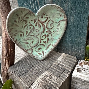 Heart Dish, Heart-shaped Ceramic Bowl, Handcrafted Pottery Heart Dish ...