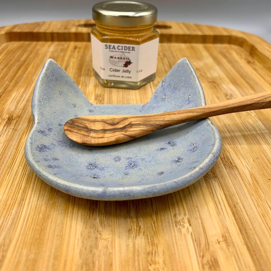 Handcrafted Blue Ceramic Cat Head Dish, Perfect for Small Jewelry ...