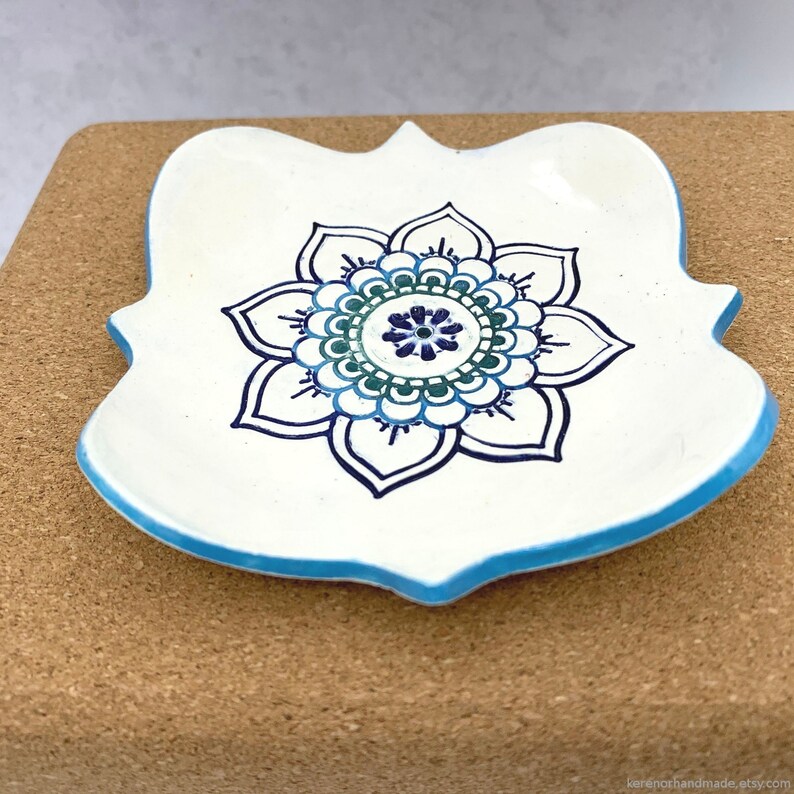 Ceramic Mandala Dish Ceramic Jewelry Dish Yoga Mandala Dish - Etsy
