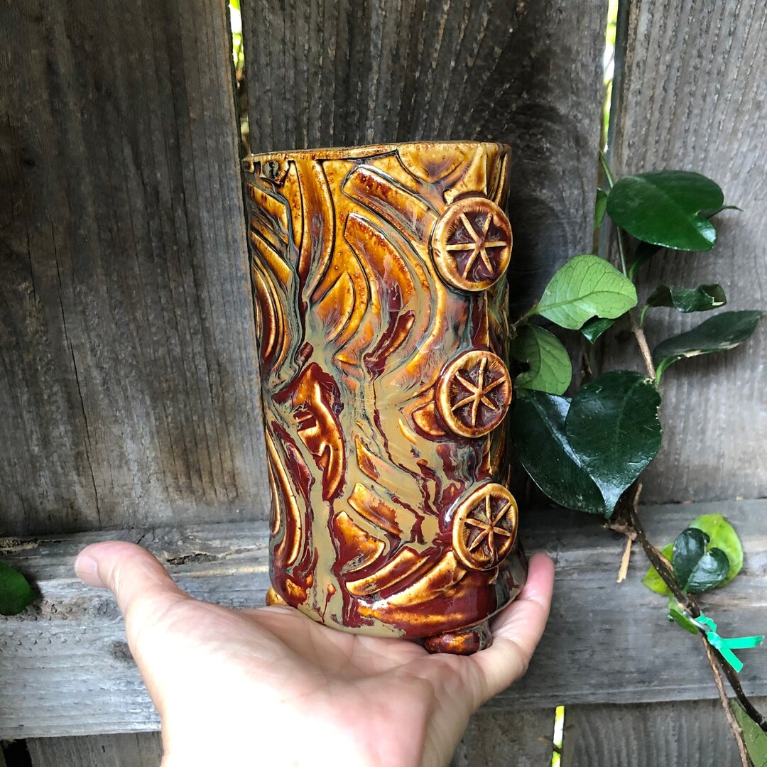 Flower Vase Pottery Handmade Stoneware Vase Reddish Brown - Etsy