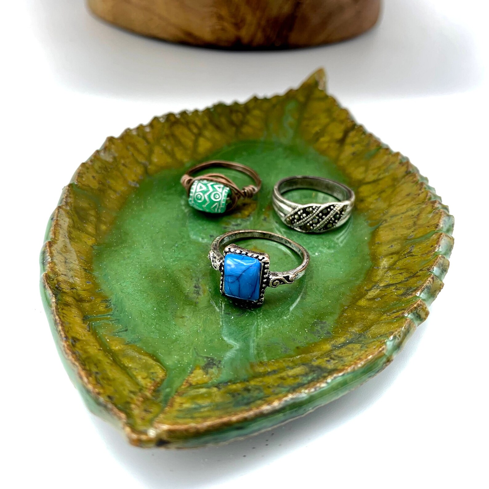 Handmade Real Hydrangea Leaf Ring Dish Ceramic Soap Hydrangea - Etsy