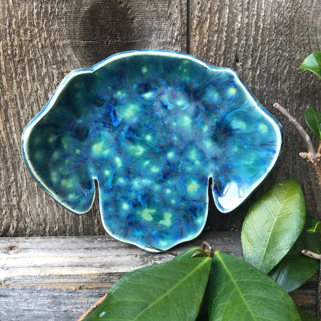Handcrafted Dog-shaped Ceramic Dish in Dark Sea Green, Delightful ...