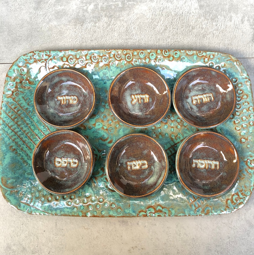 Seder Plate, Handcrafted Passover Seder Plate, Pesach Pottery Plate ...