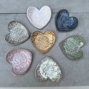Heart Dish, Heart-shaped Ceramic Bowl, Handcrafted Pottery Heart Dish ...