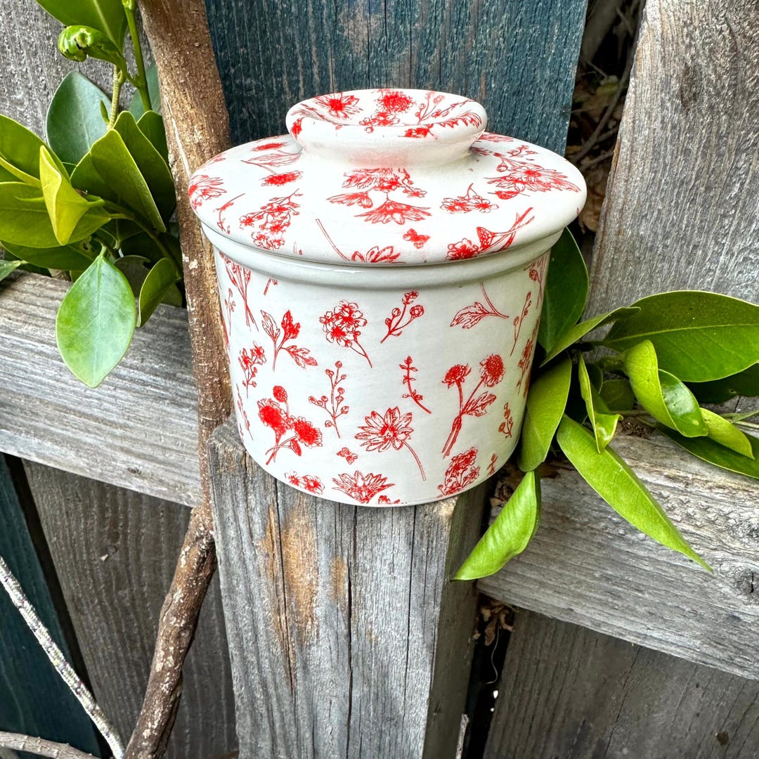 Butter Dish, Ceramic French-style Butter Keeper, European Vintage-style ...