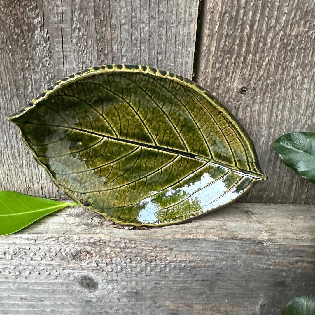 Leaf Dish, Pressed Hydrangea Leaf Pottery Bowl, Jewelry Leaf Dish, Home ...
