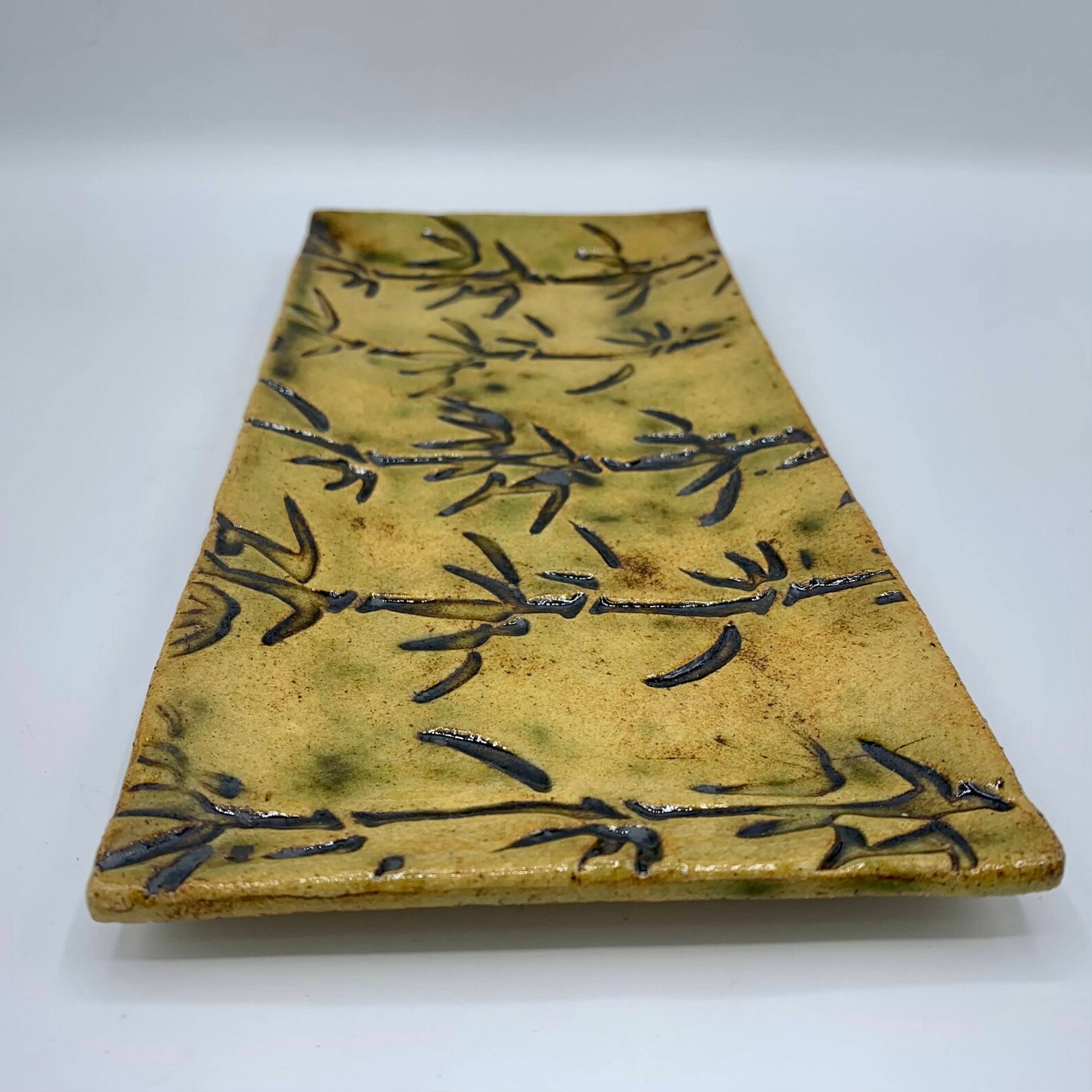 Serving Tray Pottery Handmade Pottery Yellow Tray With Tree - Etsy