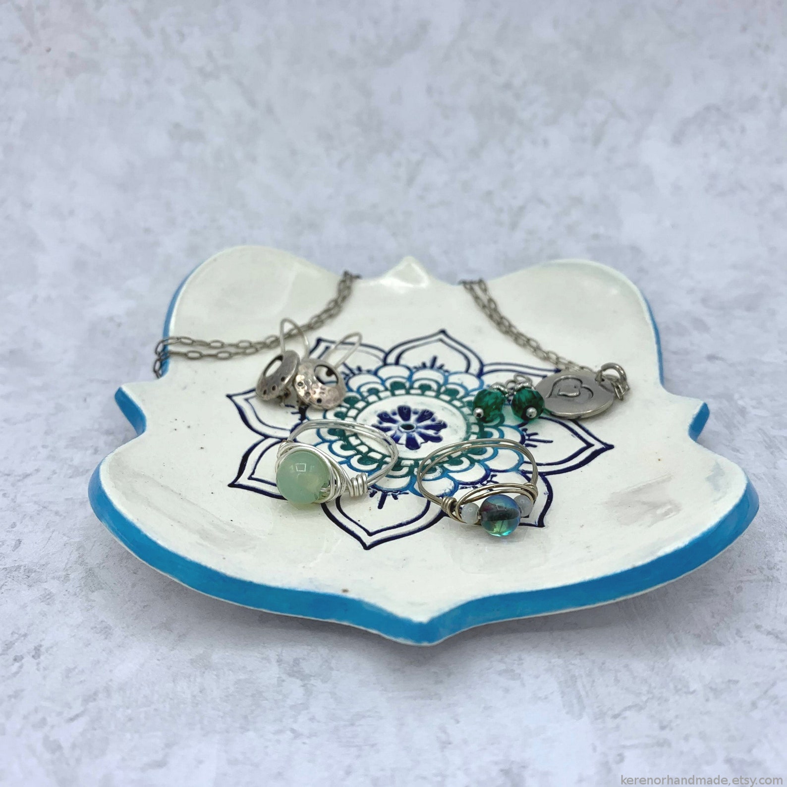 Ceramic Mandala Dish Ceramic Jewelry Dish Yoga Mandala Dish - Etsy