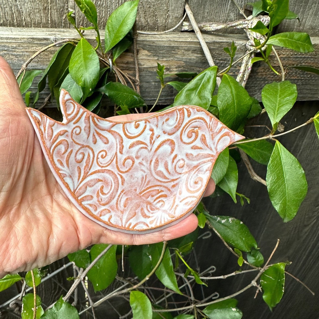 Bird Dish, Handcrafted Ceramic Bird-shaped Bowl, Bird Lover Gift, Dove ...