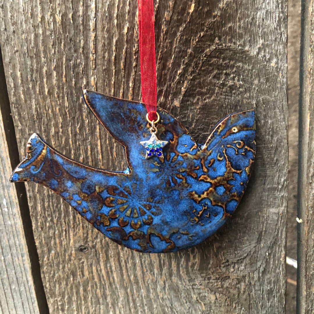 Dove Ornament, Handcrafted Ceramic Peace Dove Ornament, Christmas Tree ...