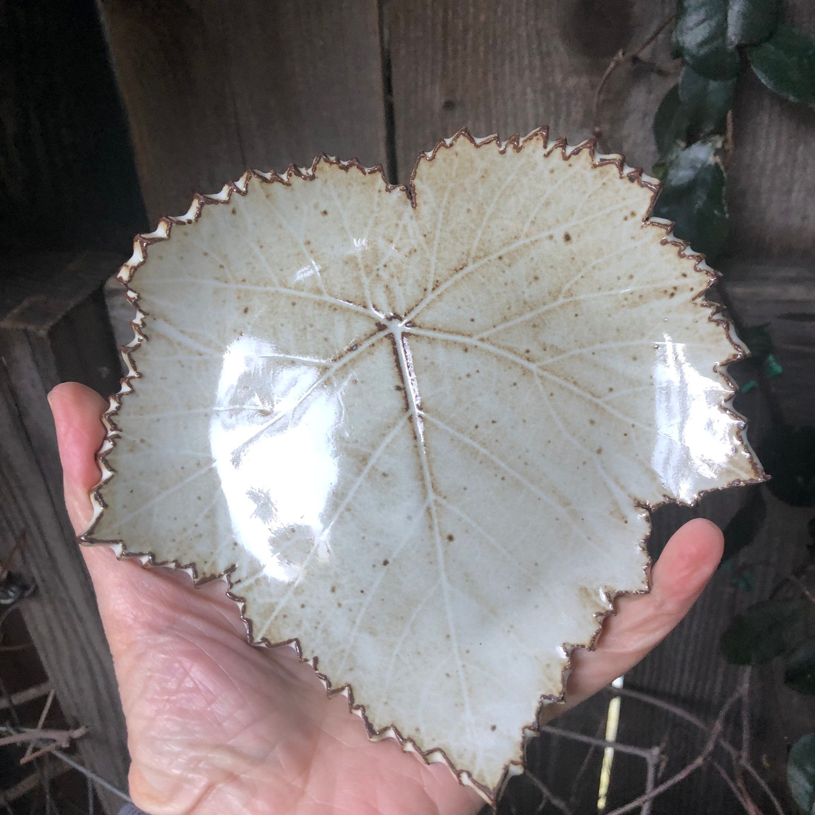Grape Leaf Ring Dish Pottery Real Leaf Ceramic Soap Grape - Etsy