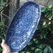 Handcrafted Oval Platter in Deep Blue Glaze, Adorned With an Assortment ...