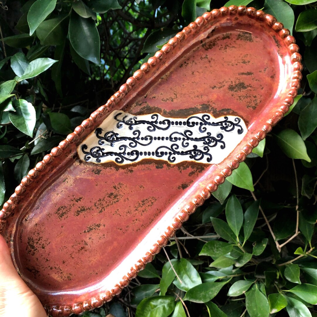 Handmade Ceramic Serving Tray, Handmade Stoneware Tray, Ceramic Serving ...