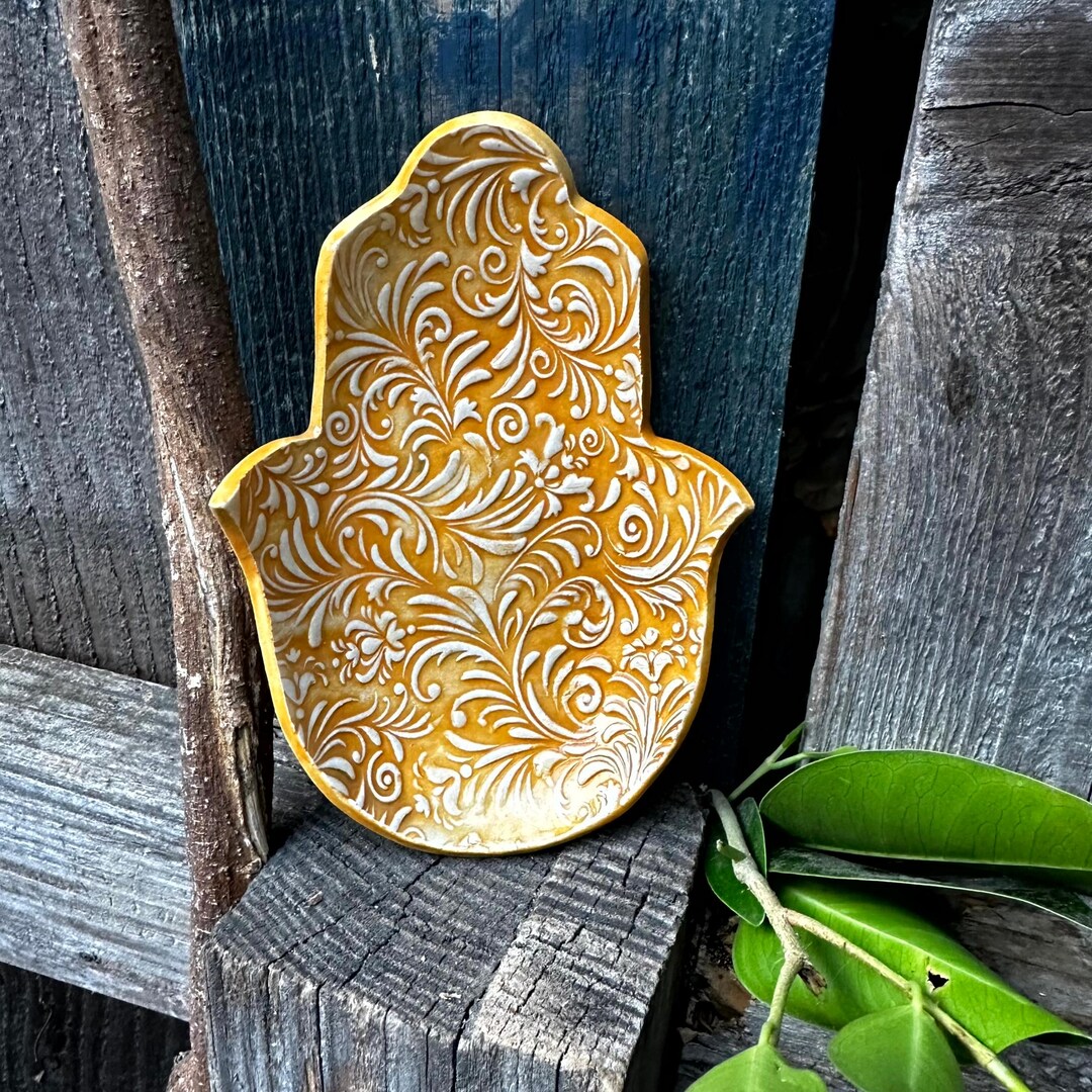 Hamsa Bowl, Handcrafted Ceramic Hamsa Shaped Dish, Khamsa Symbol ...