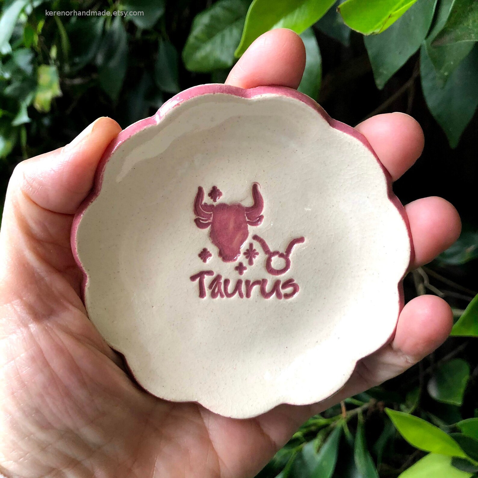 Taurus gift Ceramic Taurus dish Zodiac sign ceramic dish | Etsy