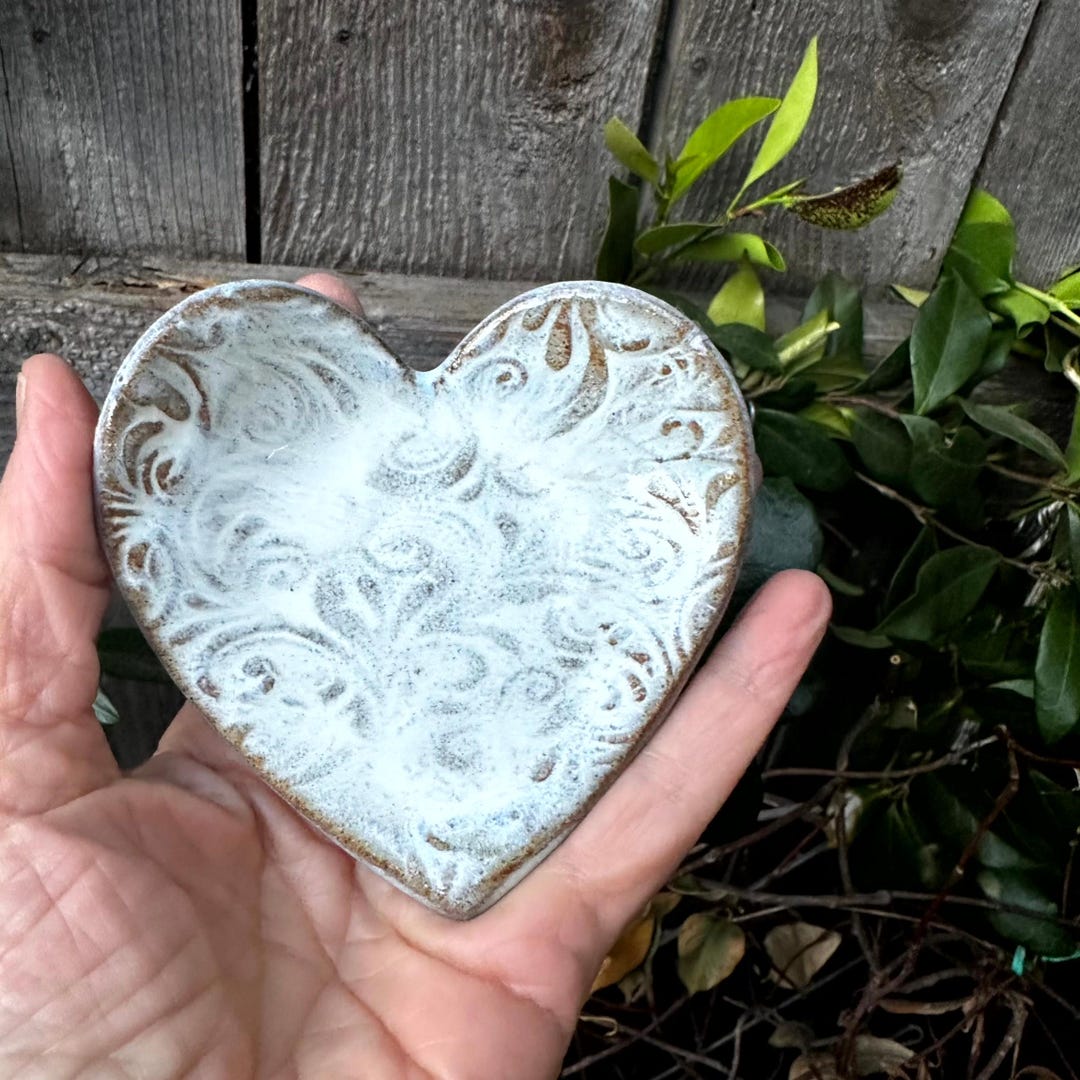Heart Bowl, Handcrafted Heart-shaped Ceramic Dish, Small Heart Bowl ...