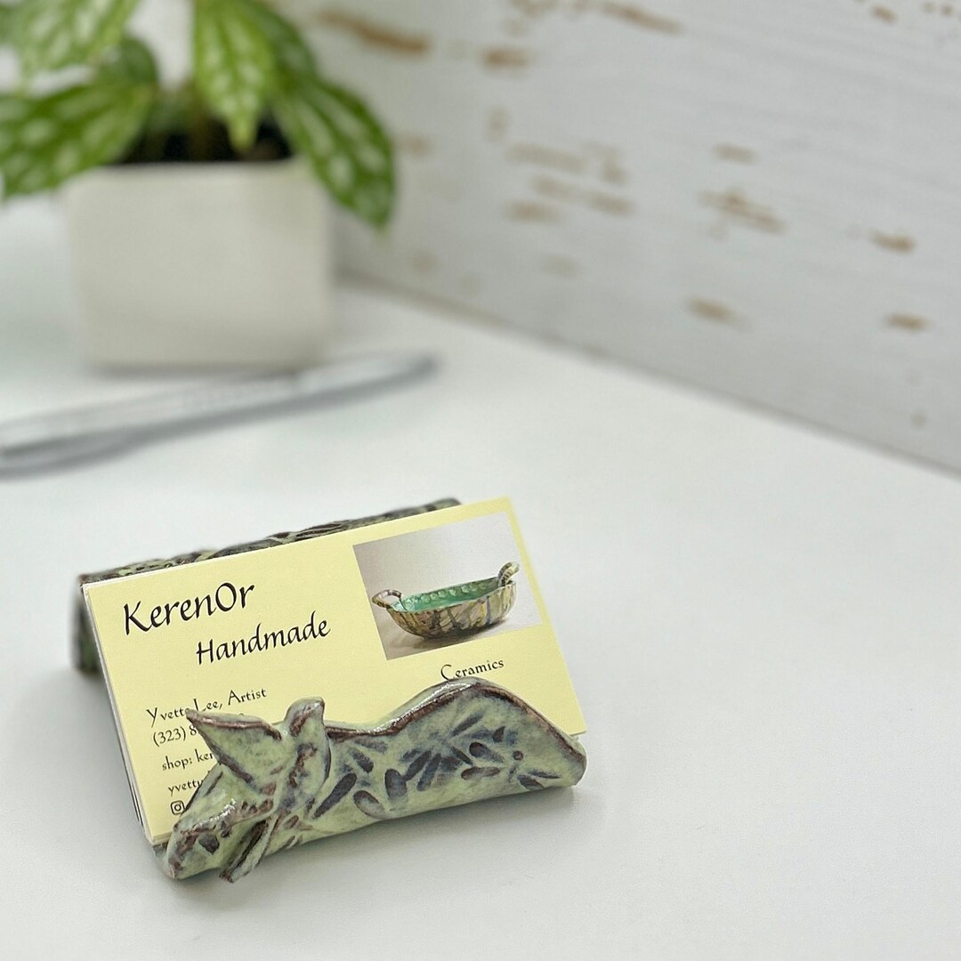 Card Holder, Handcrafted Ceramic Business Cards Holder, Card Holder for ...