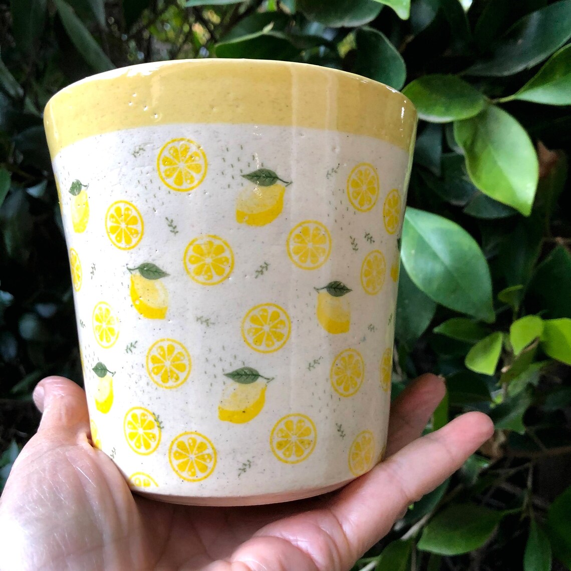 Lemon design pottery handmade pottery utensils jar ceramic | Etsy