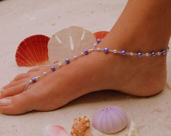 Barefoot Sandals Pearls & Crystals Destination Wedding | Etsy