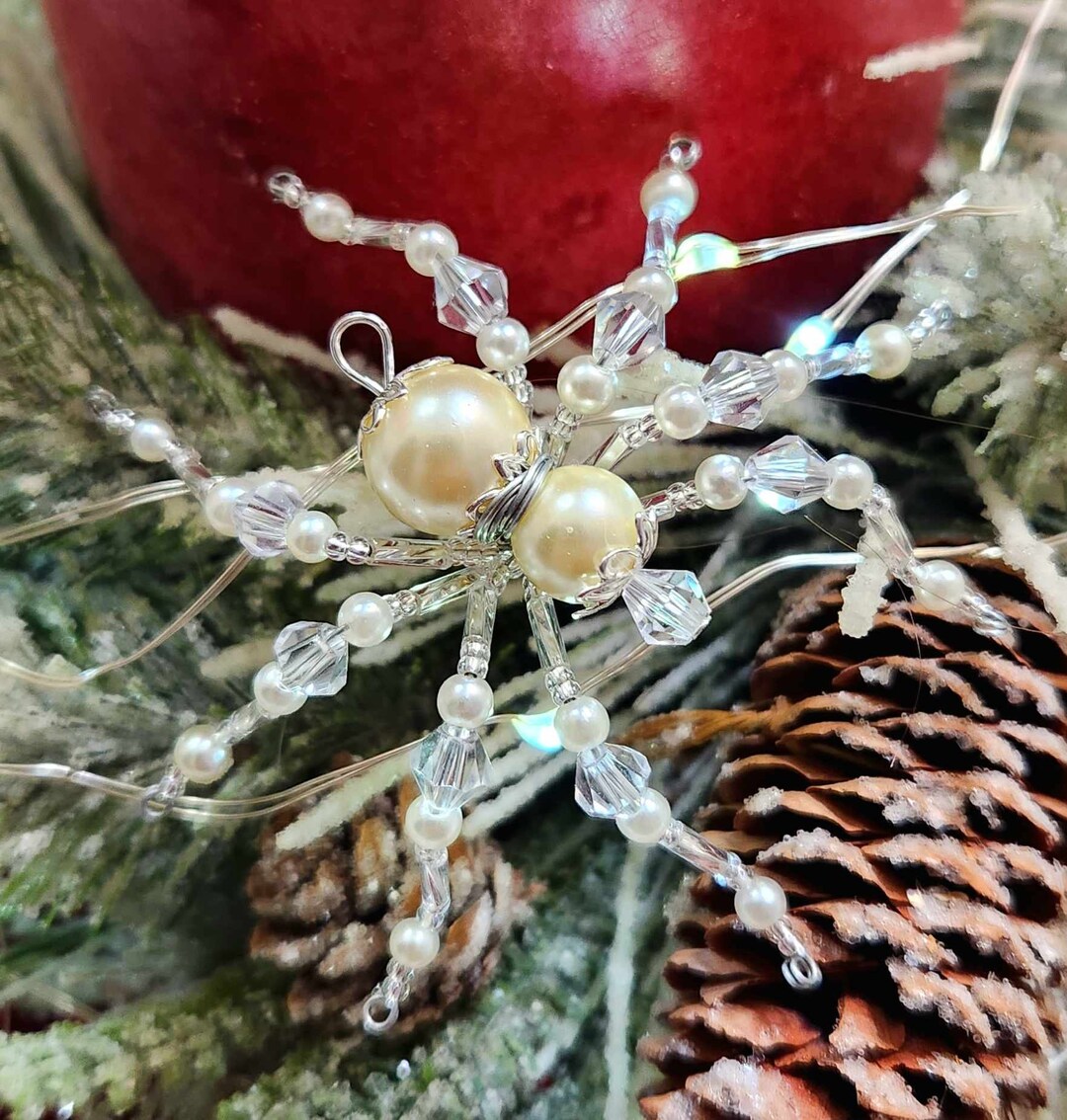 Christmas Spider Ornament: Crystal Ivory, Swarovski Crystals, Spider ...