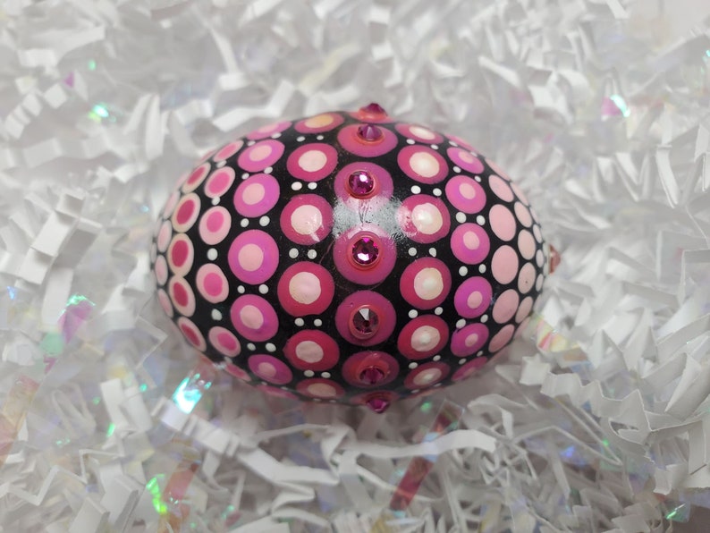 Hand Painted Wooden Egg Dot Art Easter Egg Mandala Easter - Etsy