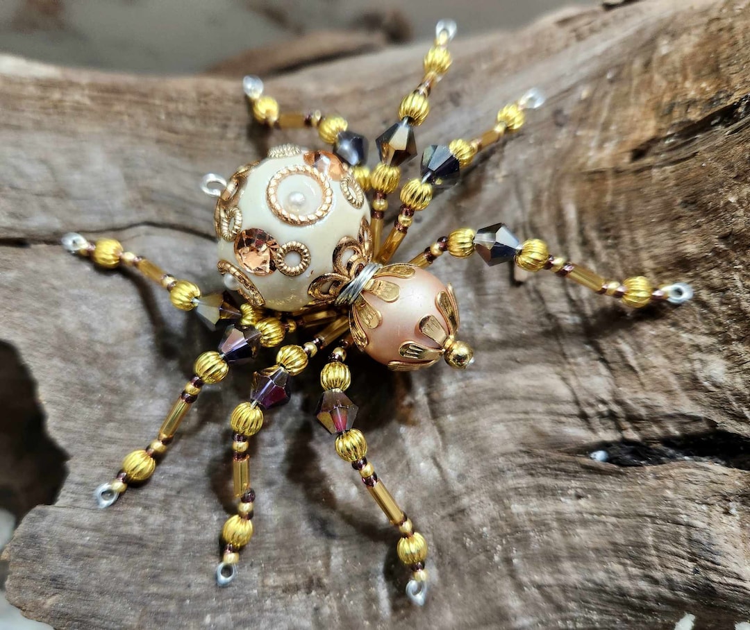 Christmas Spider Ornament: Beaded Holiday Decor With Swarovski Crystals ...