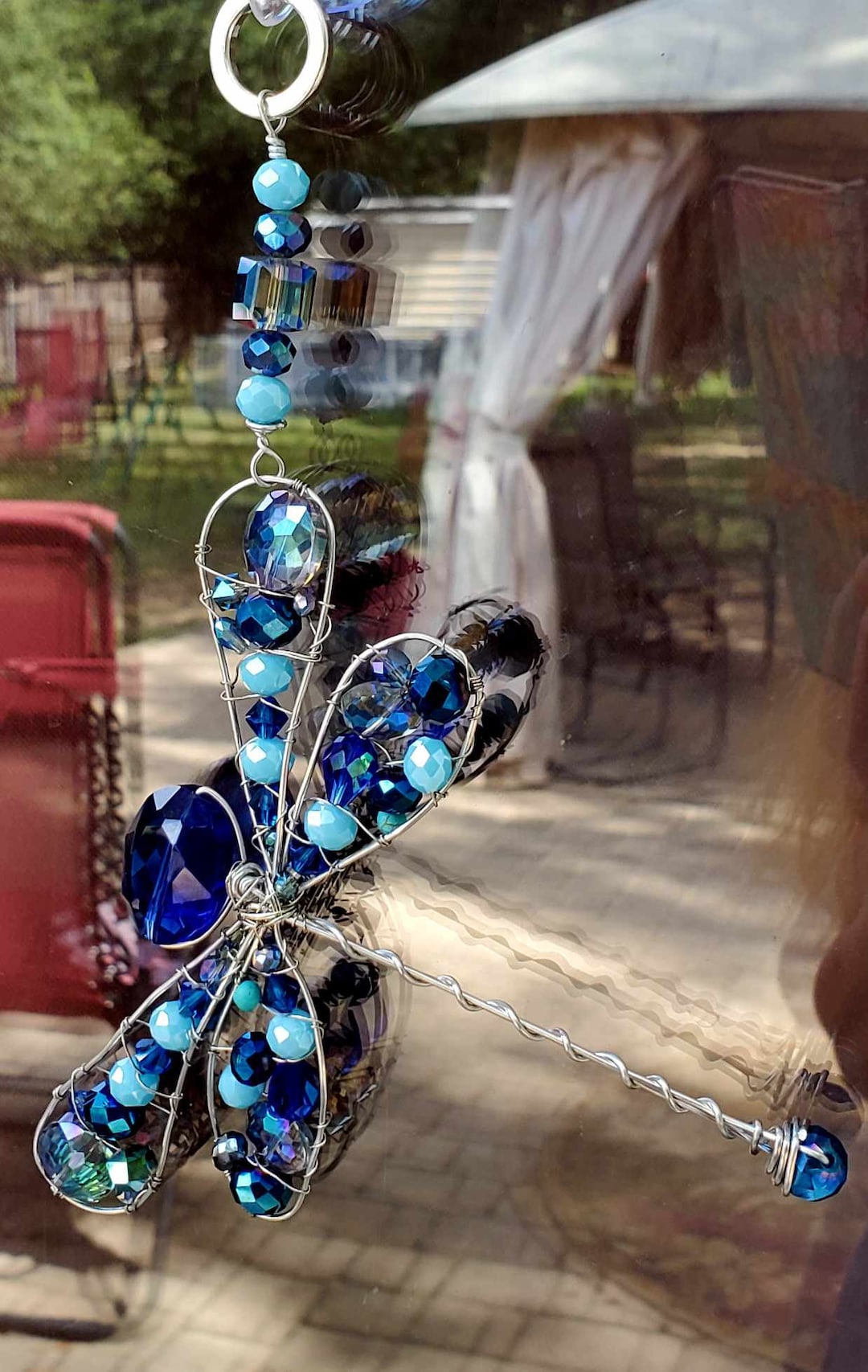 Beaded Dragonfly Sun Catcher, Dragonfly, Dragonfly Suncatcher, Anisoptera, Odonata, Suncatcher ...