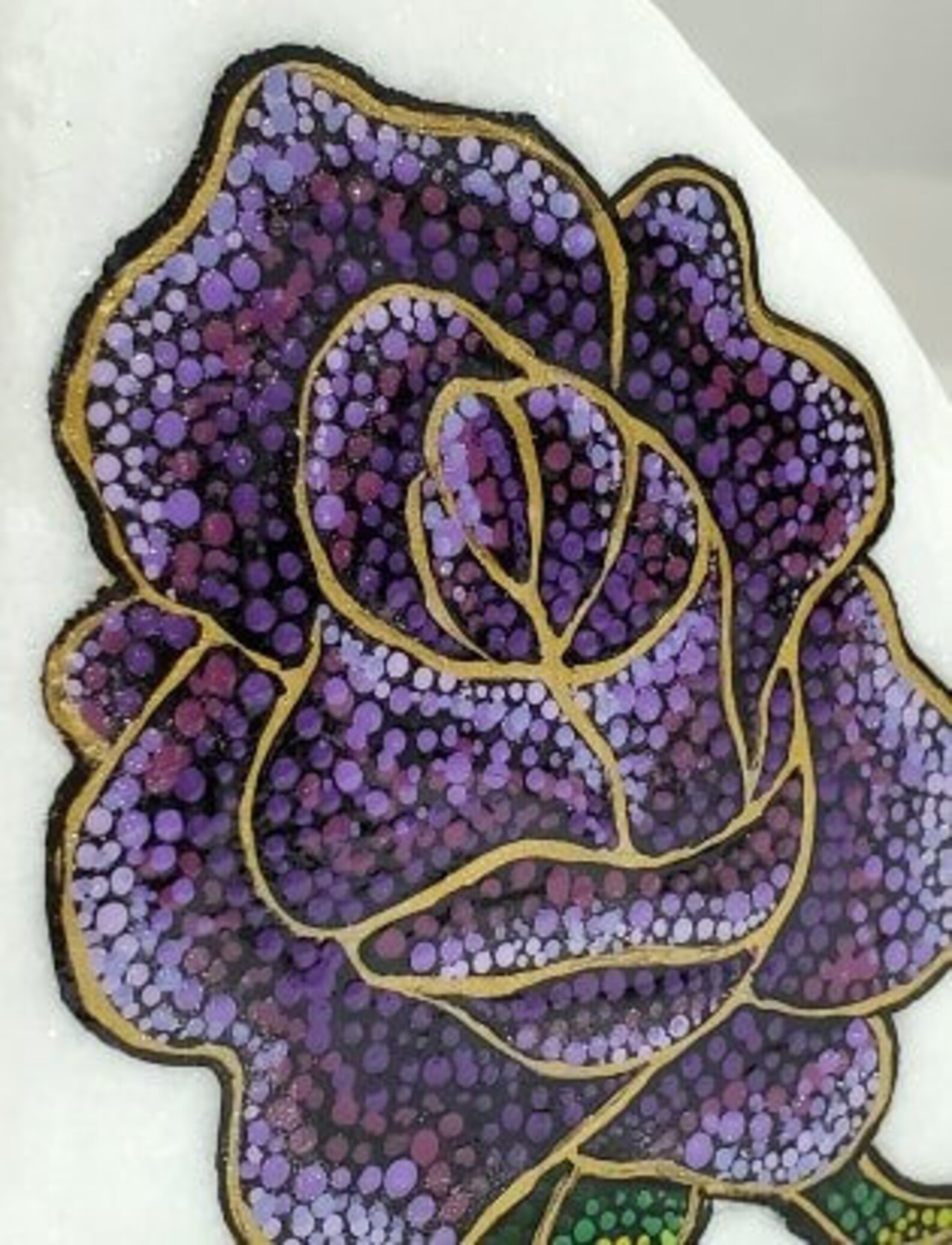 Rose Rock Art santorini Stone Purple Rose Hand Painted | Etsy