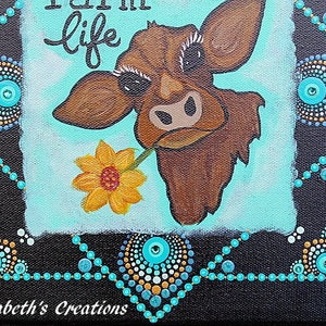 Farm Life Cow - Mandala Art - Farm Life - Painted Mandala -cow - Hand ...