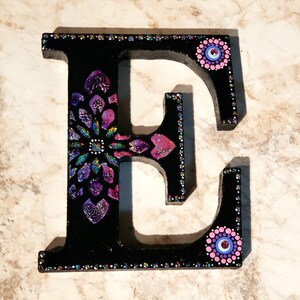 Mandala Art - Mandala Initial E - Painted Rocks- Hand Painted Mandala ...