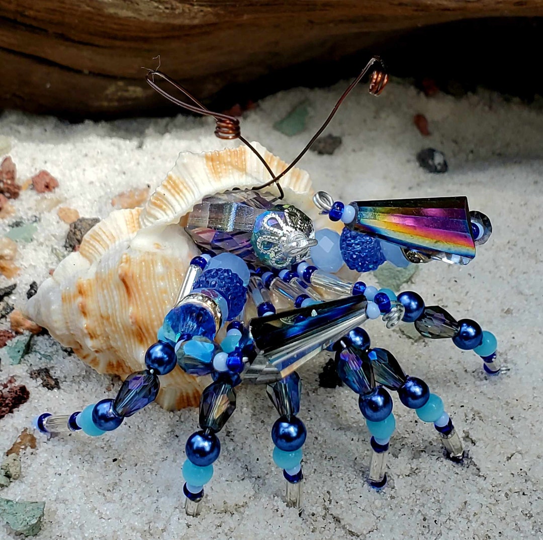 Hermit Crab, Beaded Hermit Crab, OOAK Hermit, Hermit Crab Suncatcher ...