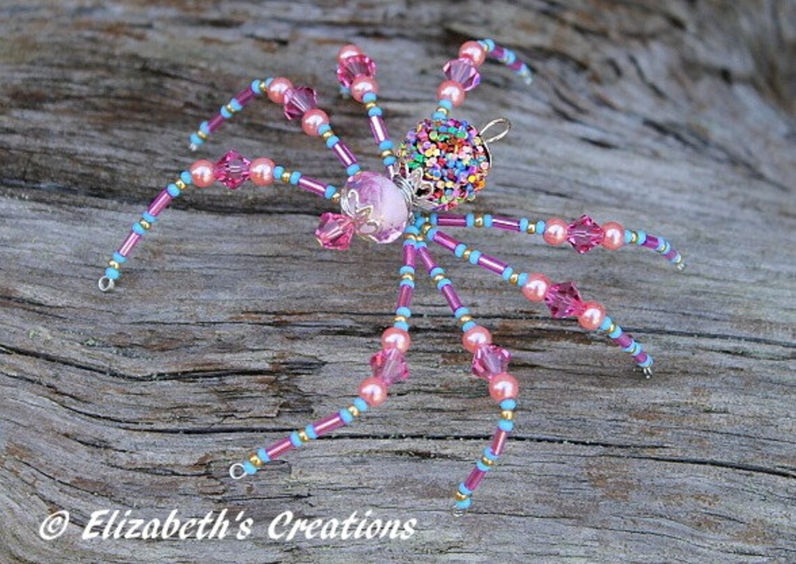 Christmas Spider Ornament: Beaded Holiday Decor With Swarovski Crystal ...
