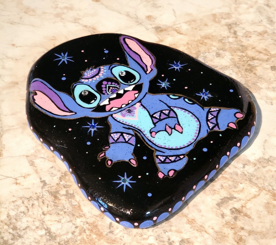 Stitch Mandala Rock Art -stitch Stone - Painted Rocks- Hand Painted ...