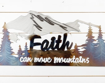 Faith Can Move Mountains Laser Engraved Sign - Etsy