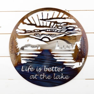 Life is Better at the Lake Metal Wall Art Metal Home Decor Lake Life ...