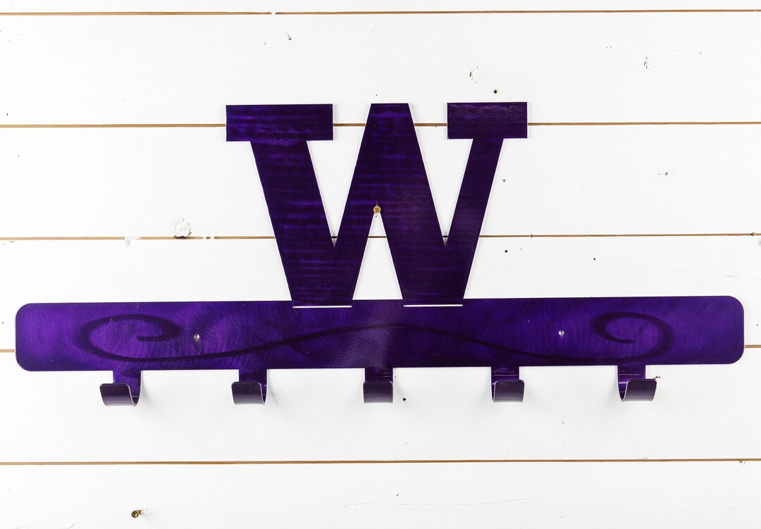 University of Washington Huskies Metal Coat Rack Metal Wall Art 5 Hooks ...