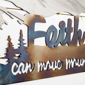 Faith Can Move Mountains | Metal Wall Art | Metal Home Decor | Mountain ...