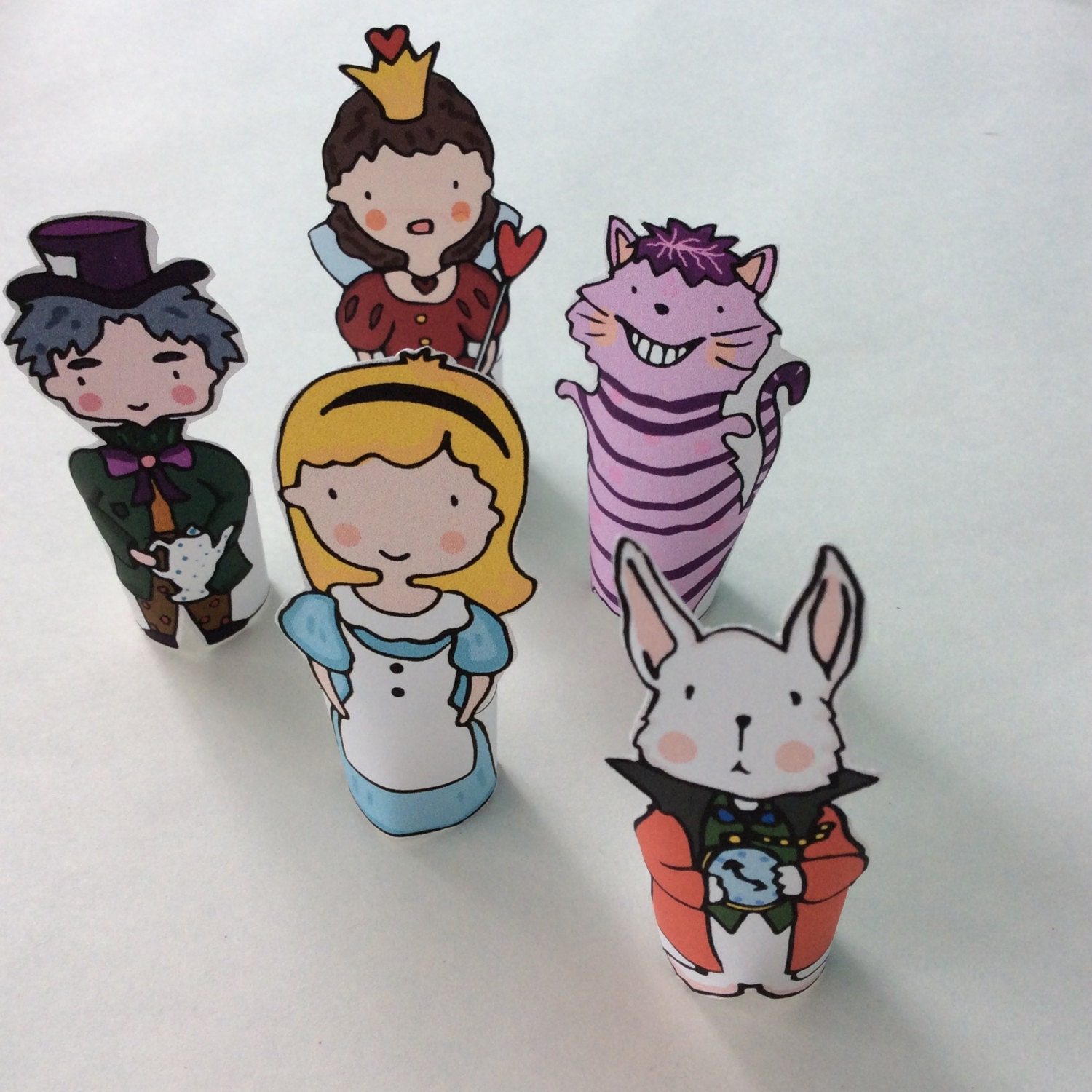 Alice in Wonderland Paper Finger Puppets By Curmilla | Etsy