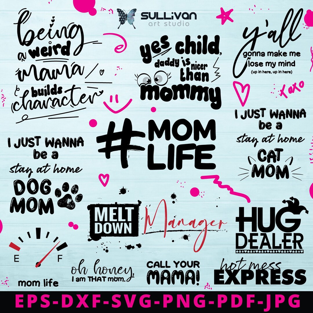 Mom Life Sarcastic Svg Bundle, Mom Life, Sarcastic Svg Files, Funny ...